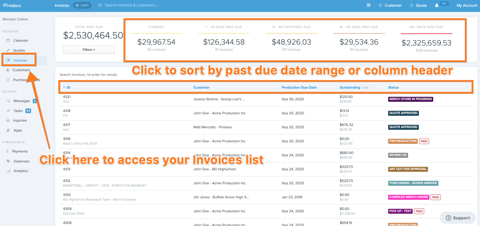 4.5 Invoice List: Easily Track Money Owed – Printavo