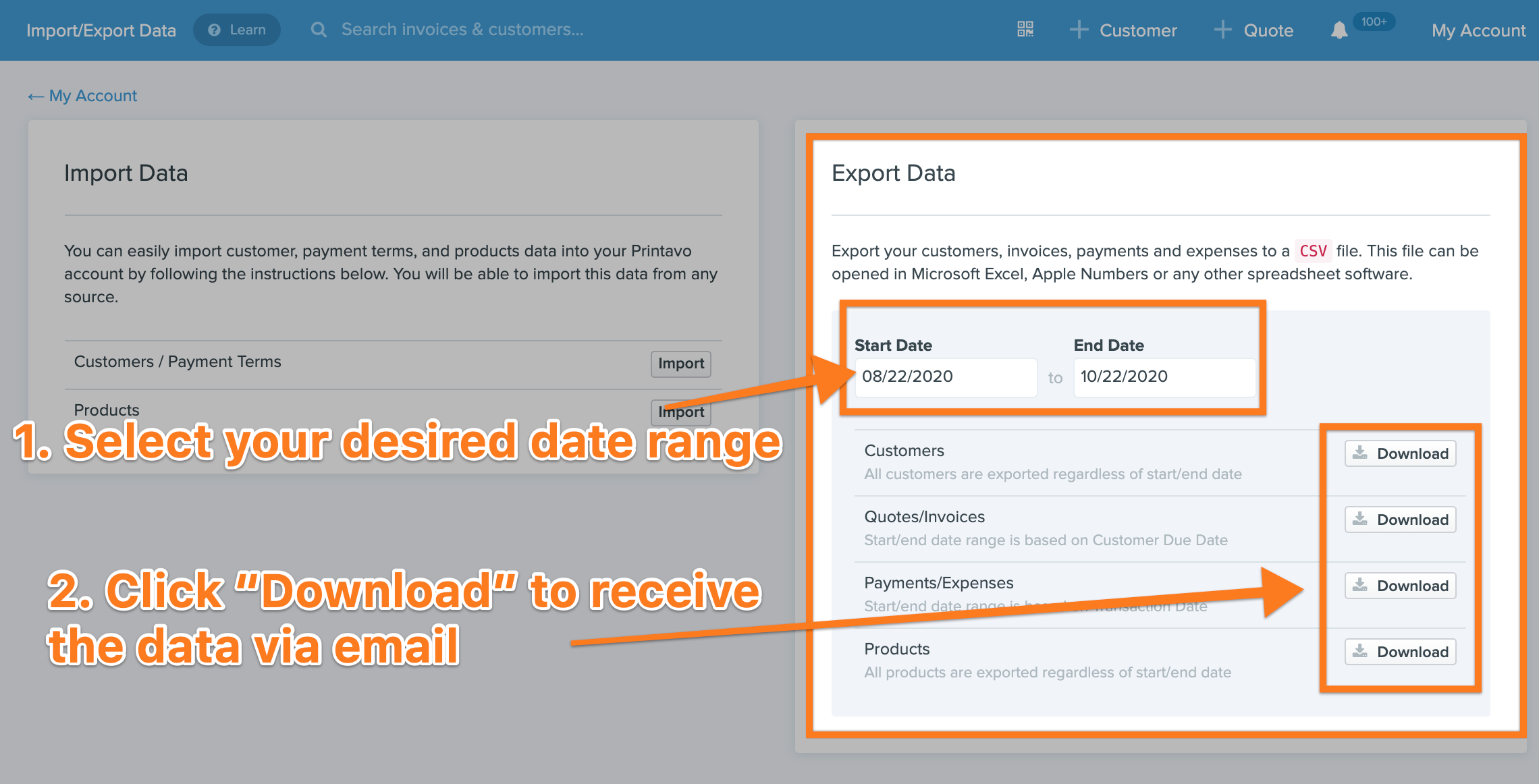 6.7 Exporting Data for Custom Analysis – Printavo